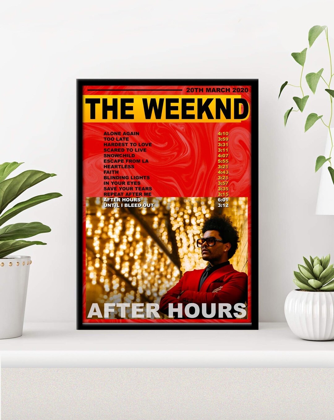 SALE the Weeknd After Hours A3 Poster Album Posters Wall Art Home Decor ...