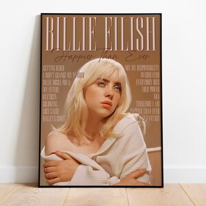 Billie Eilish Happier Than Ever Song Lyric Posters Wall Art Home Decor Music Gift Music Posters ...