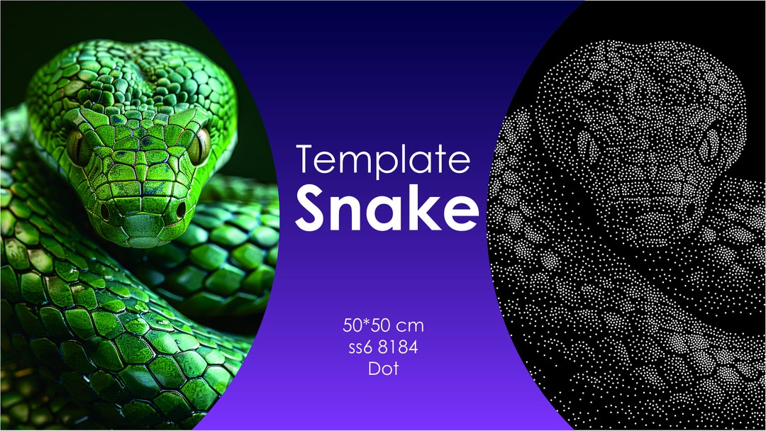 Snake. Template for Rhinestone Layout, 1 Colors, SS6 Size (total ...