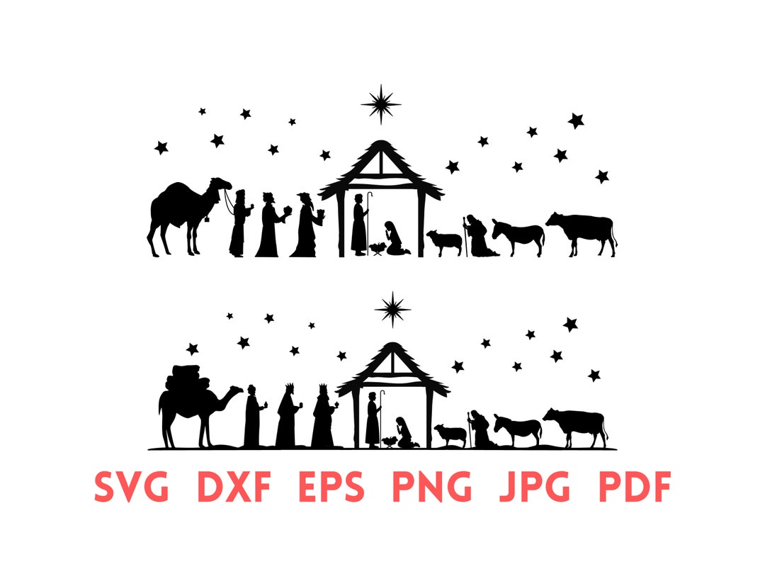 Nativity Scene SVG, Nativity SVG, PNG, Eps, Dxf, Jpg Instant Digital ...