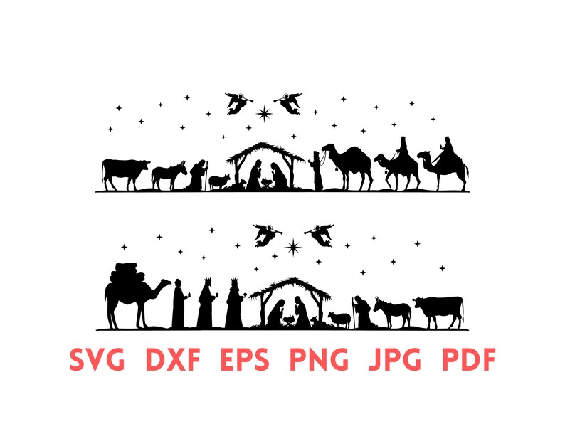 Nativity Scene SVG, Nativity SVG, Christmas SVG, Clip Art, Cut File ...