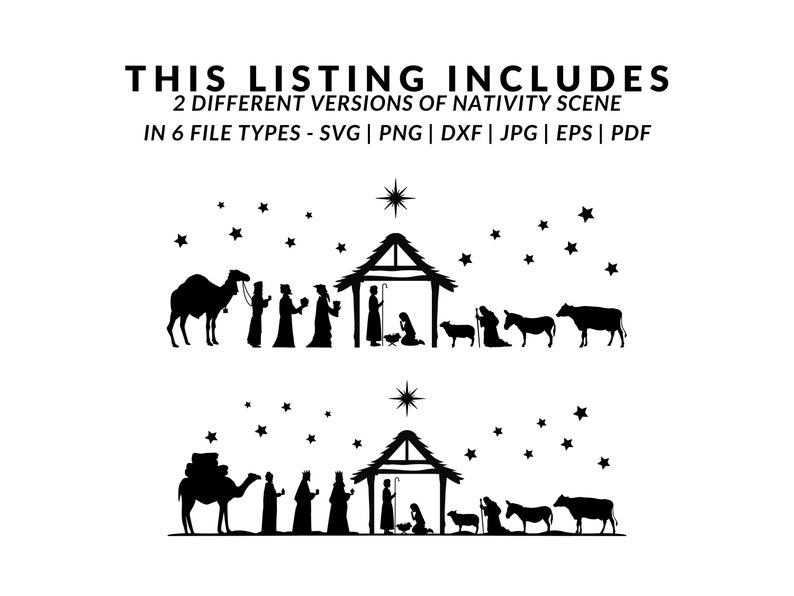 Nativity Scene SVG, Nativity SVG, PNG, Eps, Dxf, Jpg Instant Digital ...