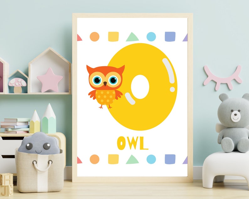 Rainbow Alphabet Print, ABC Poster, Nursery Alphabet Printable Wall Art ...