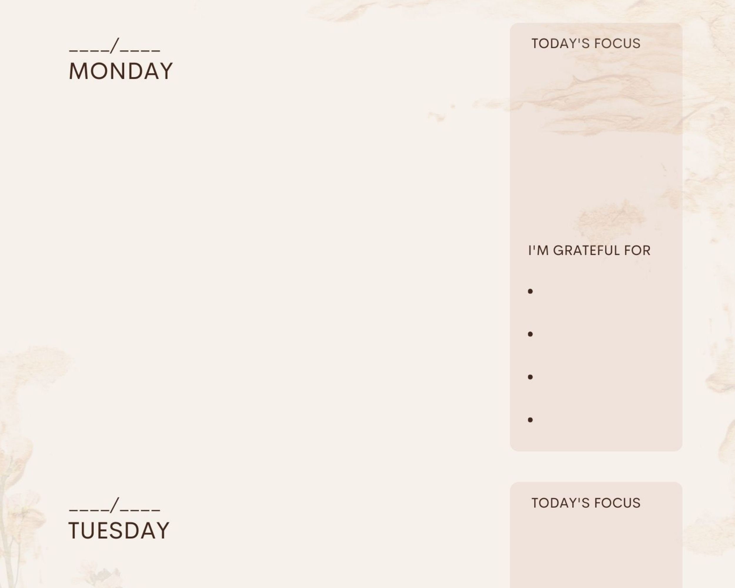 Printable Weekly Planner on Five Pages, Week at a Glance, Weekly Agenda ...