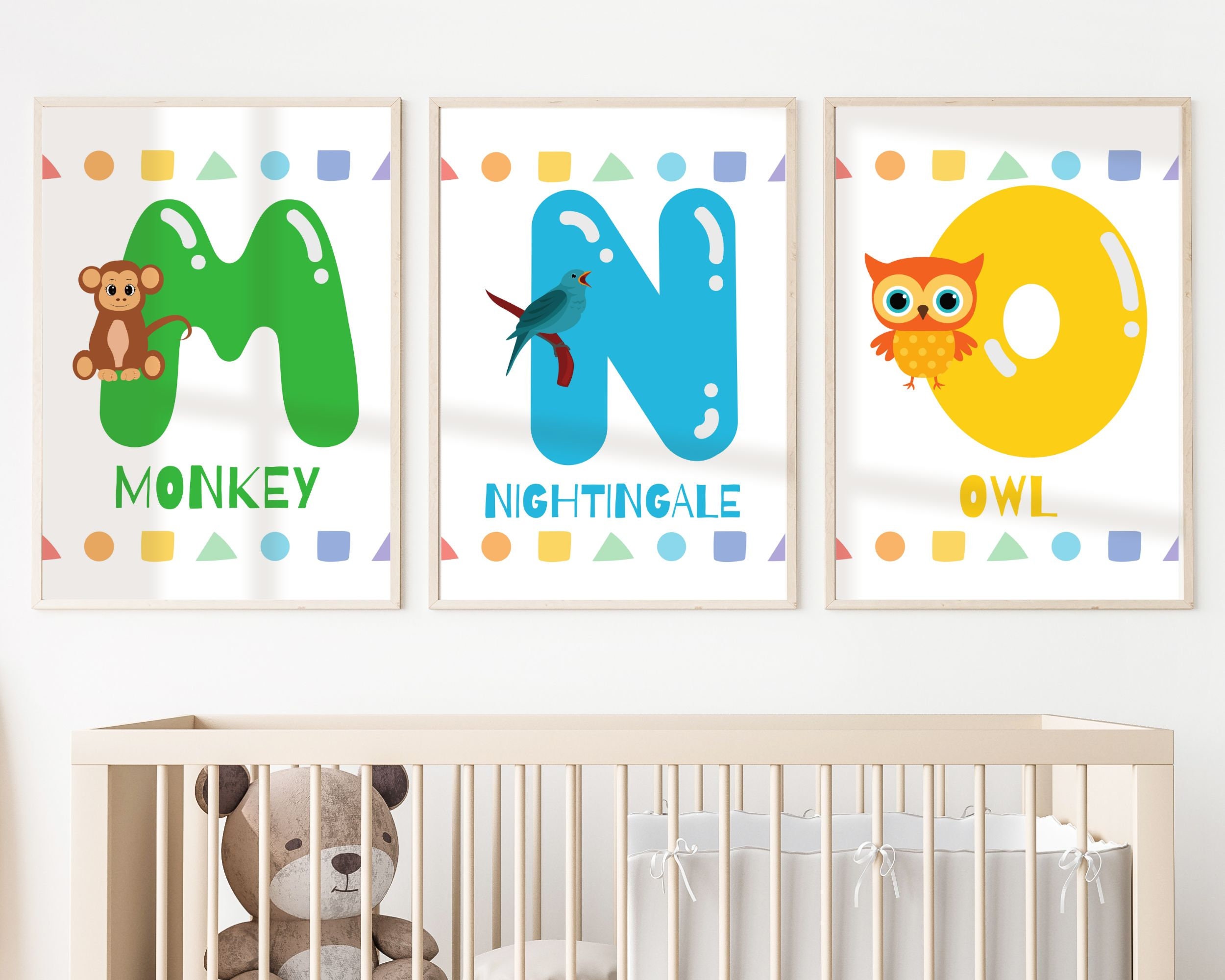 Rainbow Alphabet Print, ABC Poster, Nursery Alphabet Printable Wall Art, Educational Wall Art ...