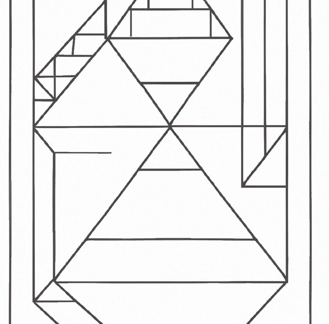 Printable Geometric Triangle Art Adult Coloring Kid Friendly ...