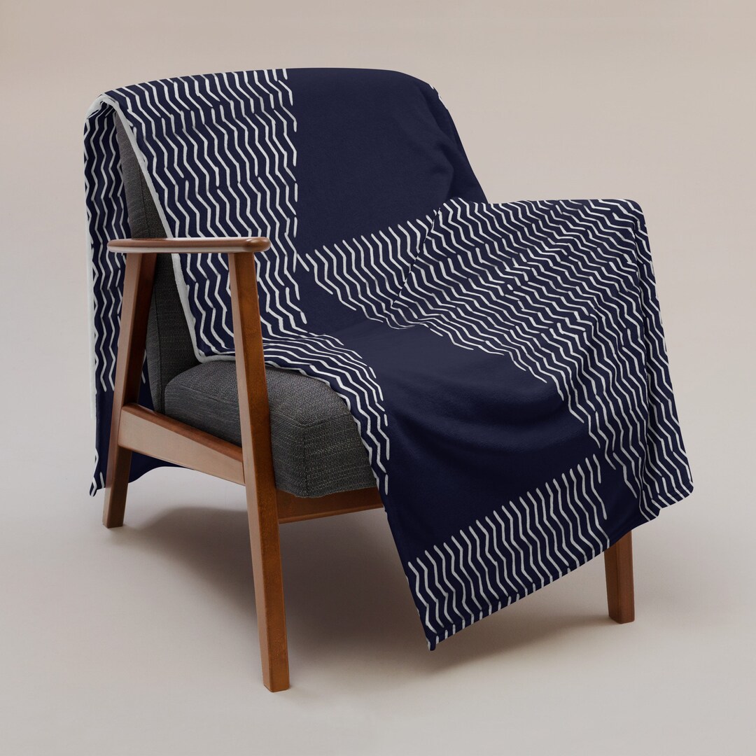 Luxurious Blue Triangle Throw Blanket Premium Quality for Cozy Comfort ...