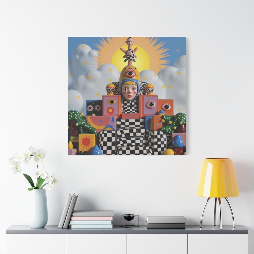 Dystopian World Abstract Design People and Colors, Stretched Matte 1 25 ...