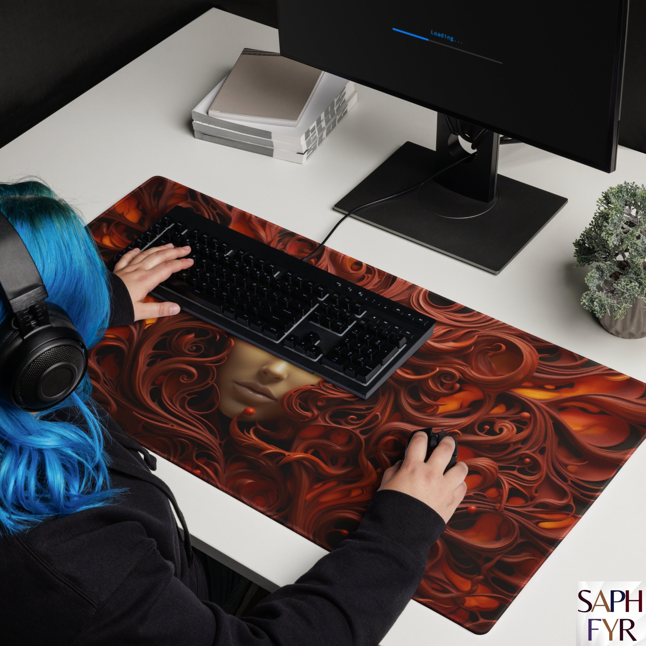 Gaming Desk Mat Fire Goddess Design - Etsy