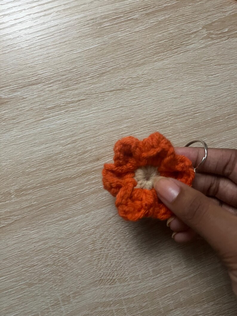Orange Peel Flower Keychain | Crochet Accessory for Bag - Etsy