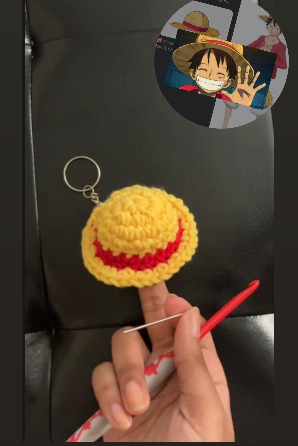 One Piece Straw Hat Luffy Crochet Keychain Anime - Etsy