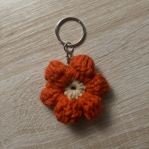 Orange Peel Flower Keychain | Crochet Accessory for Bag - Etsy