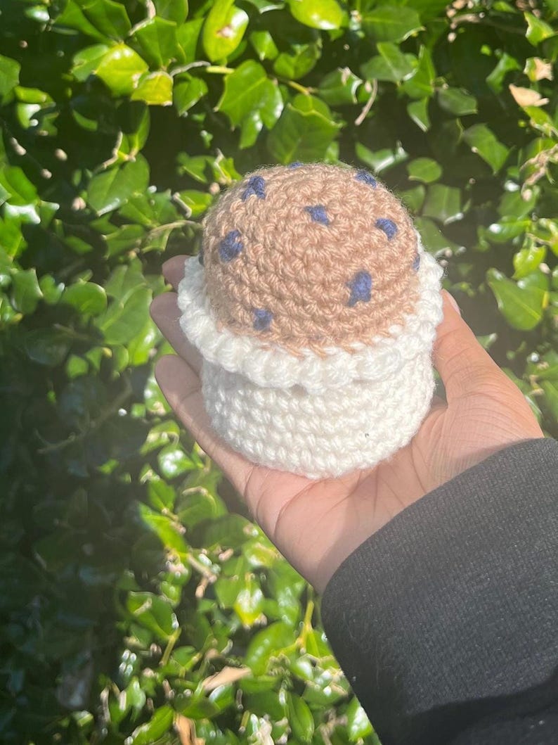 Blueberry Muffin Plushie Crochet Blueberry Muffin Decor Crochet Room ...
