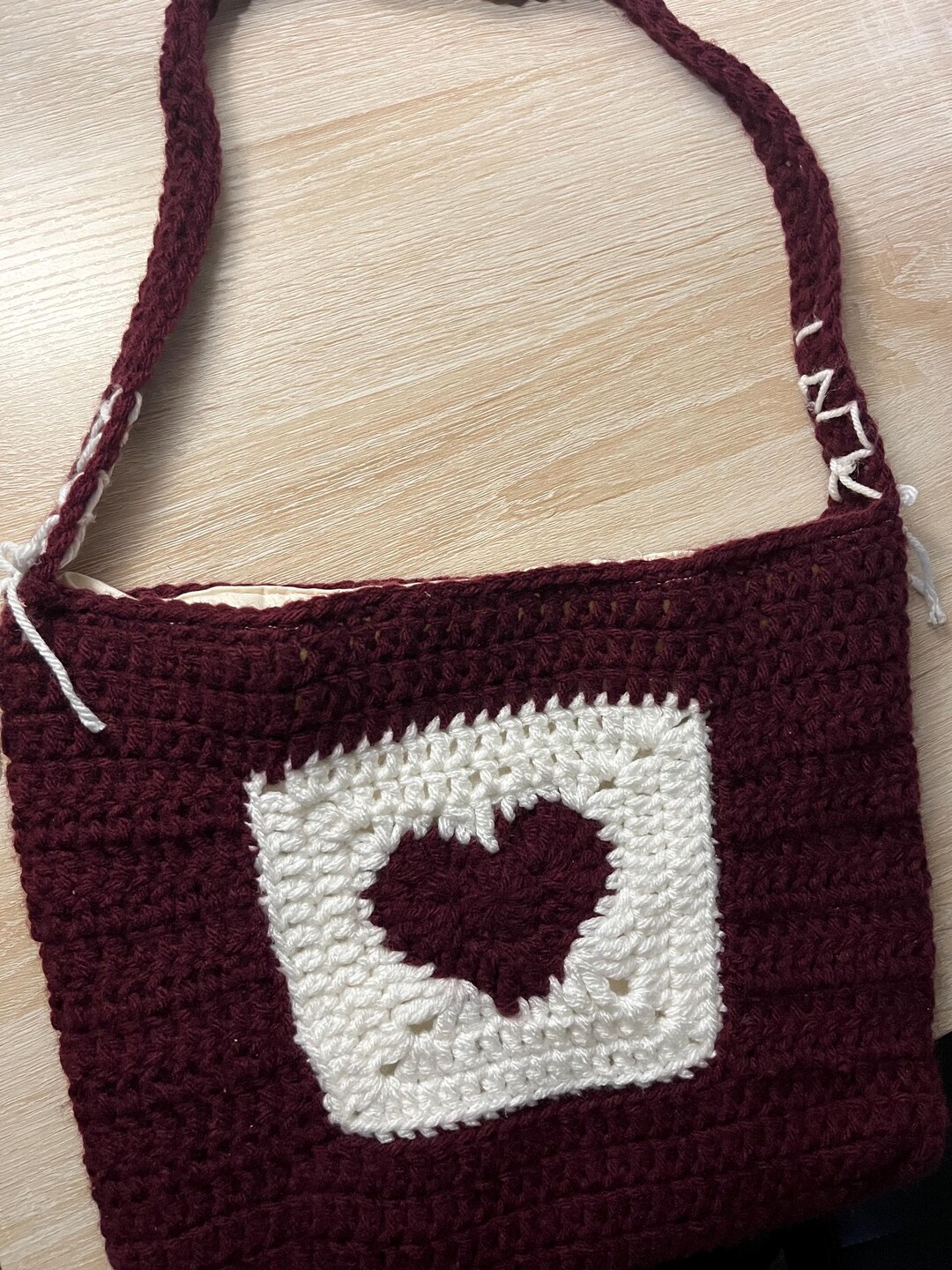 Heart Crochet Bag | Handmade Custom Valentine’s Gift, Granny Square ...