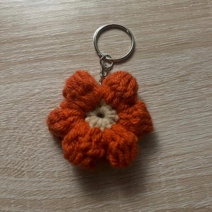 Orange Peel Flower Keychain | Crochet Accessory for Bag - Etsy
