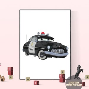 Sheriff, Disney Pixar Cars, Disney Cars Print, Disney Cars Poster, Cars ...