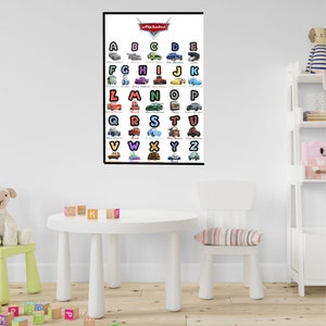 Disney Cars, Alphabet Poster, ABC Sign, Alphabet, Kids Room Decor ...