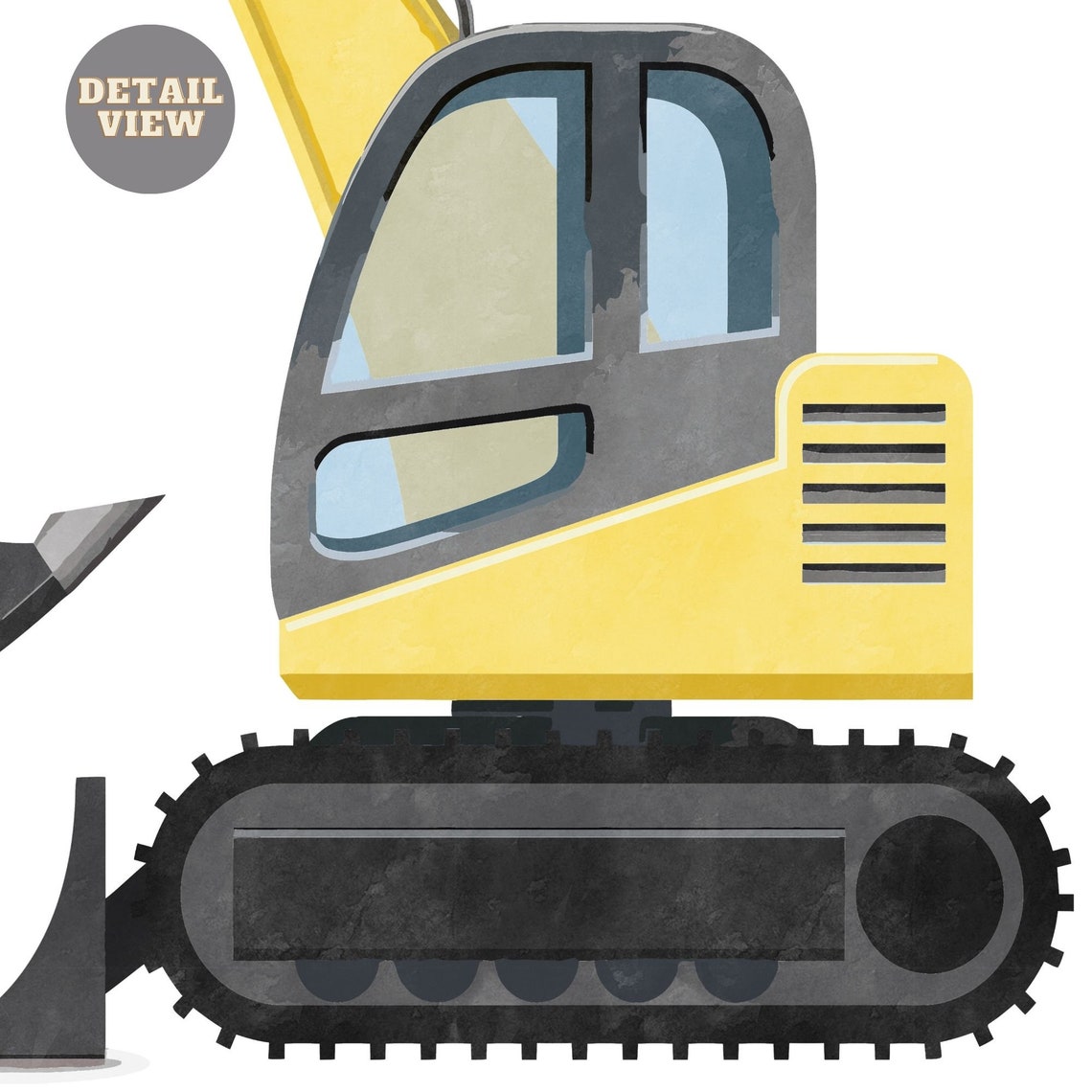 Backhoe Print, Construction Vehicle Prints, Boy Nursery Wall Decor ...