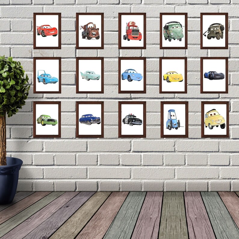 Set 15 DISNEY CARS Printable Art Watercolor Disney Cars - Etsy