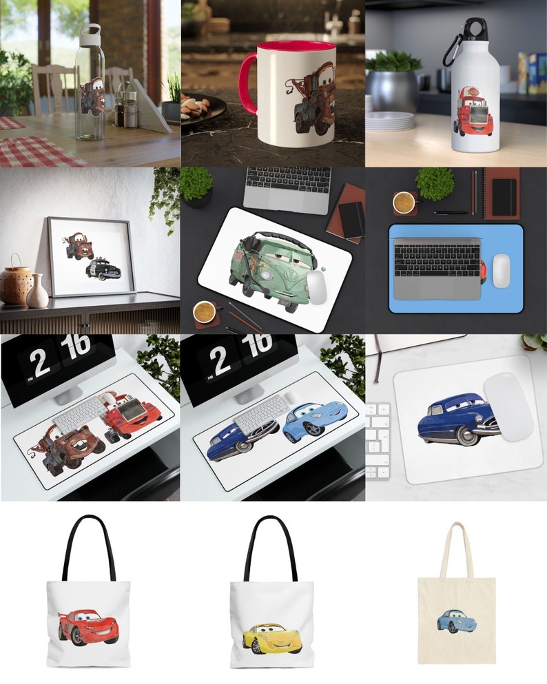 Set of 15 DISNEY CARS, Lightning Mcqueen, Disney Cars, Watercolor Png ...