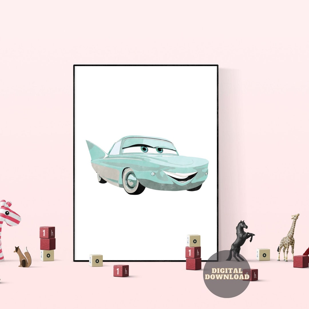 Flo Disney Cars Disney Pixar Cars Printable Art Watercolor - Etsy