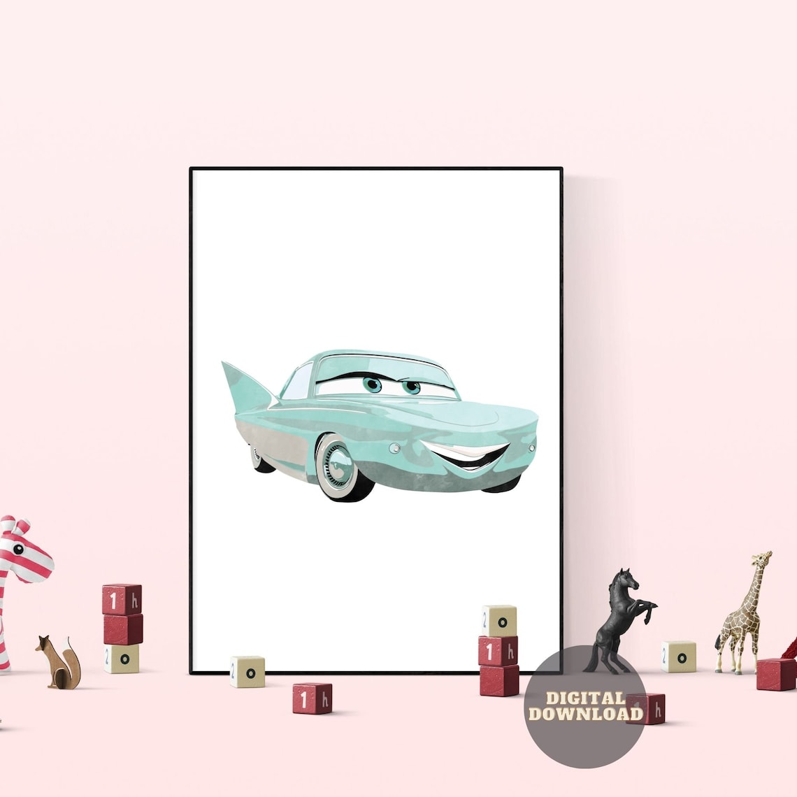 Flo Disney Cars Disney Pixar Cars Printable Art Watercolor - Etsy