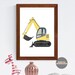 Backhoe Print, Construction Vehicle Prints, Boy Nursery Wall Decor ...