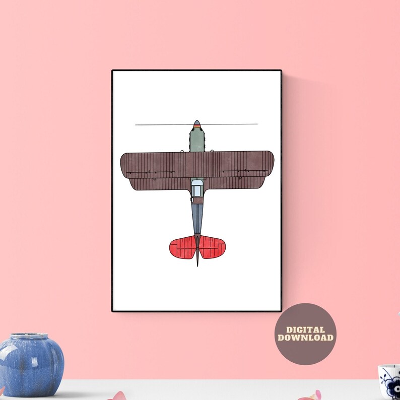Vintage Plane Set, Vintage Plane Prints - Set of 3 - Printable Plane ...