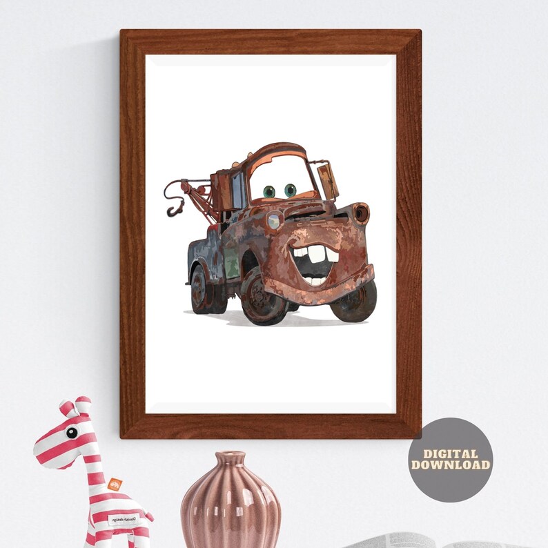 Tow Mater, Disney Pixar Cars, Disney Cars Print, Disney Cars Poster ...