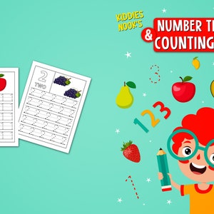Number Tracing and Counting Book| 1- 10 | Printable Worksheet ...