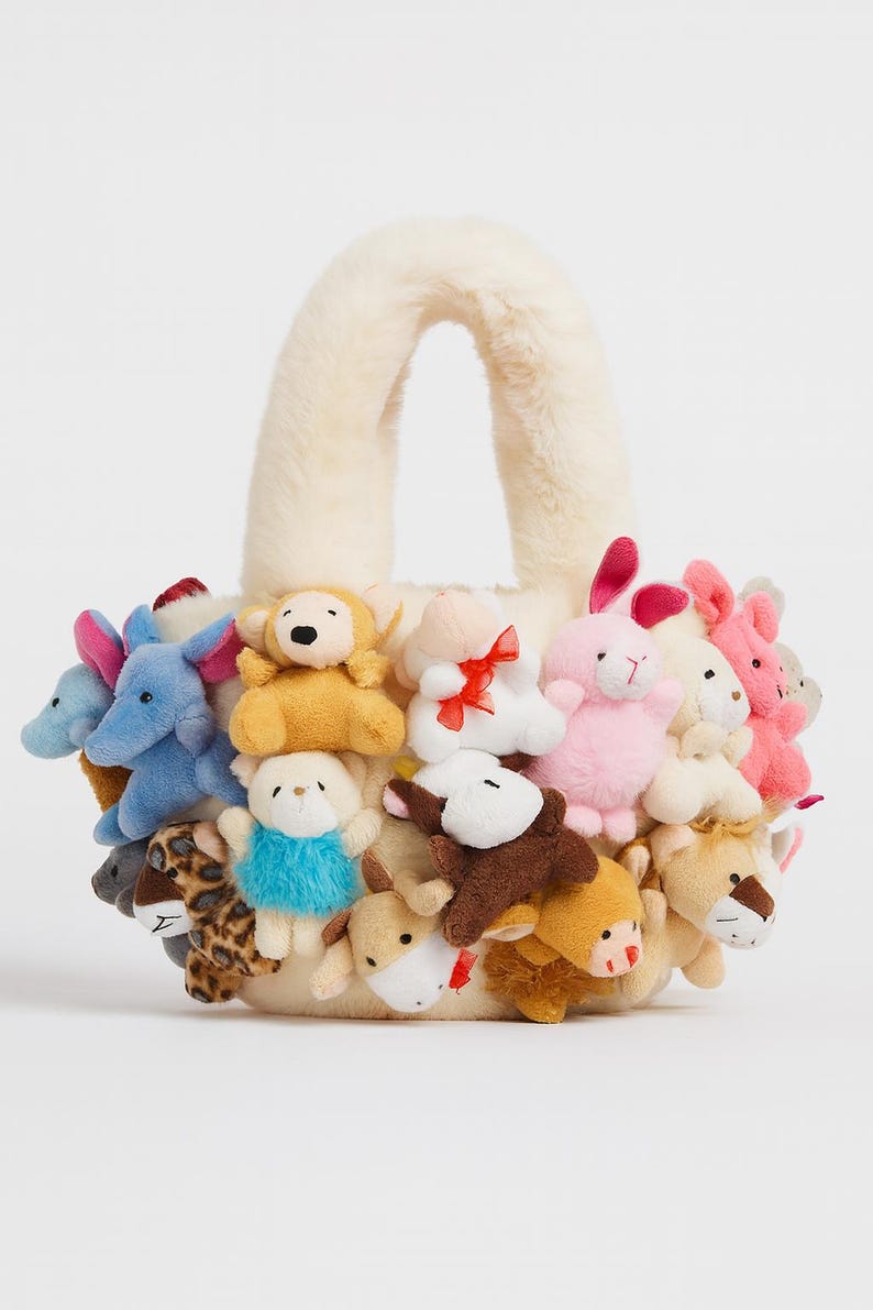 Handmade Plush Toy Bag – Unique Stuffed Animal Purse, Cute Cozy Tote ...