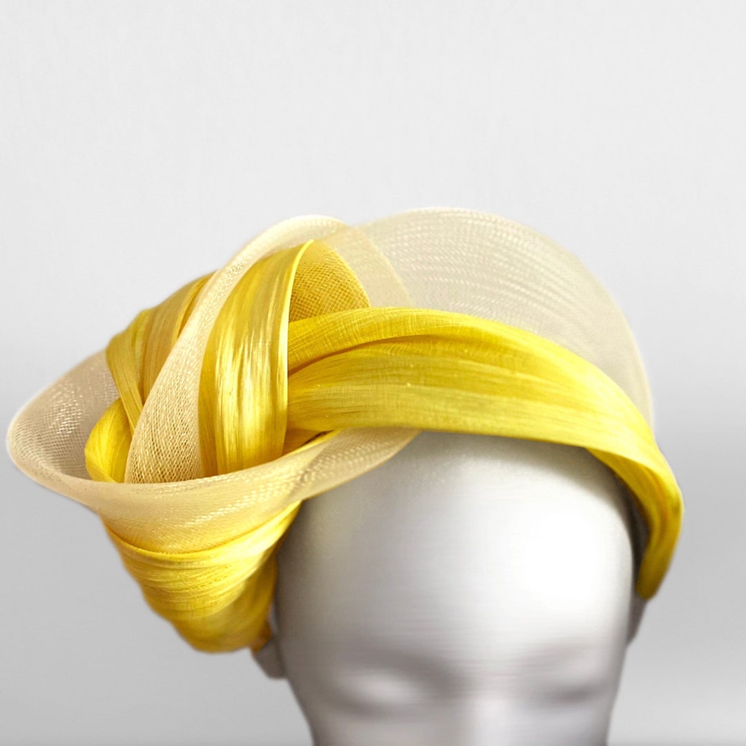 BANANA Silk Knot Fascinator Headpiece Turban Hairband Silk Abaca ...