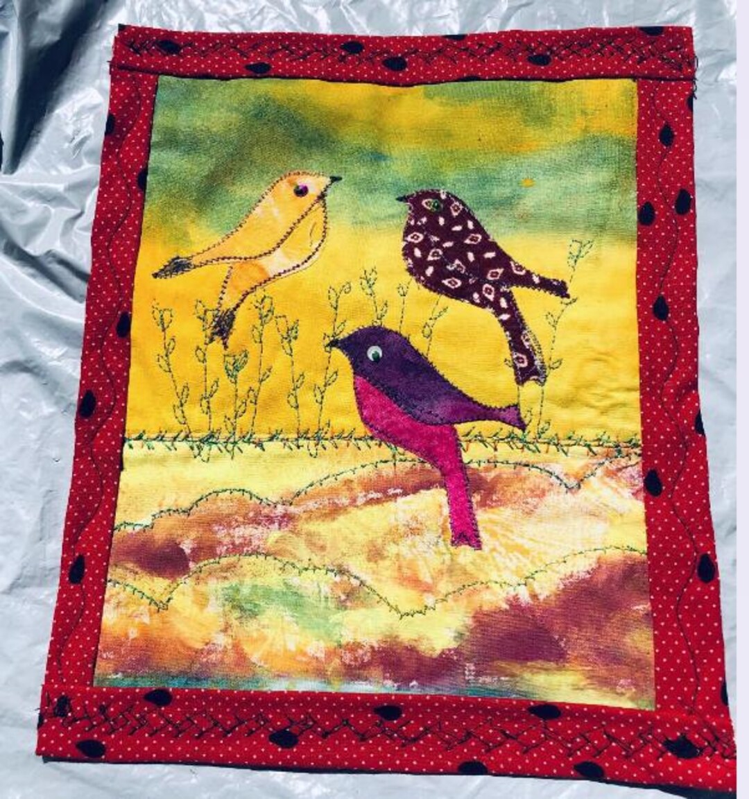 Spring Birds Quilt 8 X 10 Inches Mini Quilt Spring Quilt Wall Hanging ...
