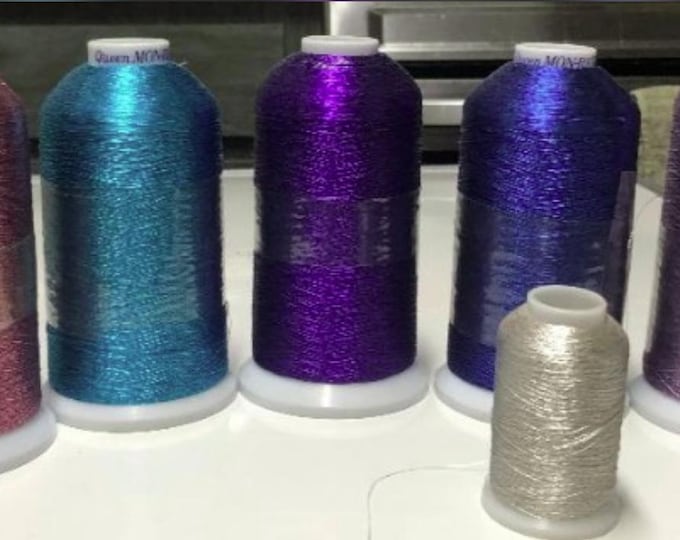5 Metallic Threads (5000m Each) MON-REX Made in Japan + 1 Silver ...