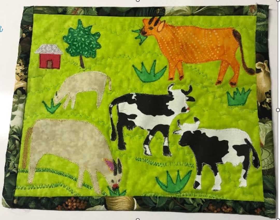 COWS QUILT KIT With Pattern templates & Instructions, Fabrics for Quilt ...