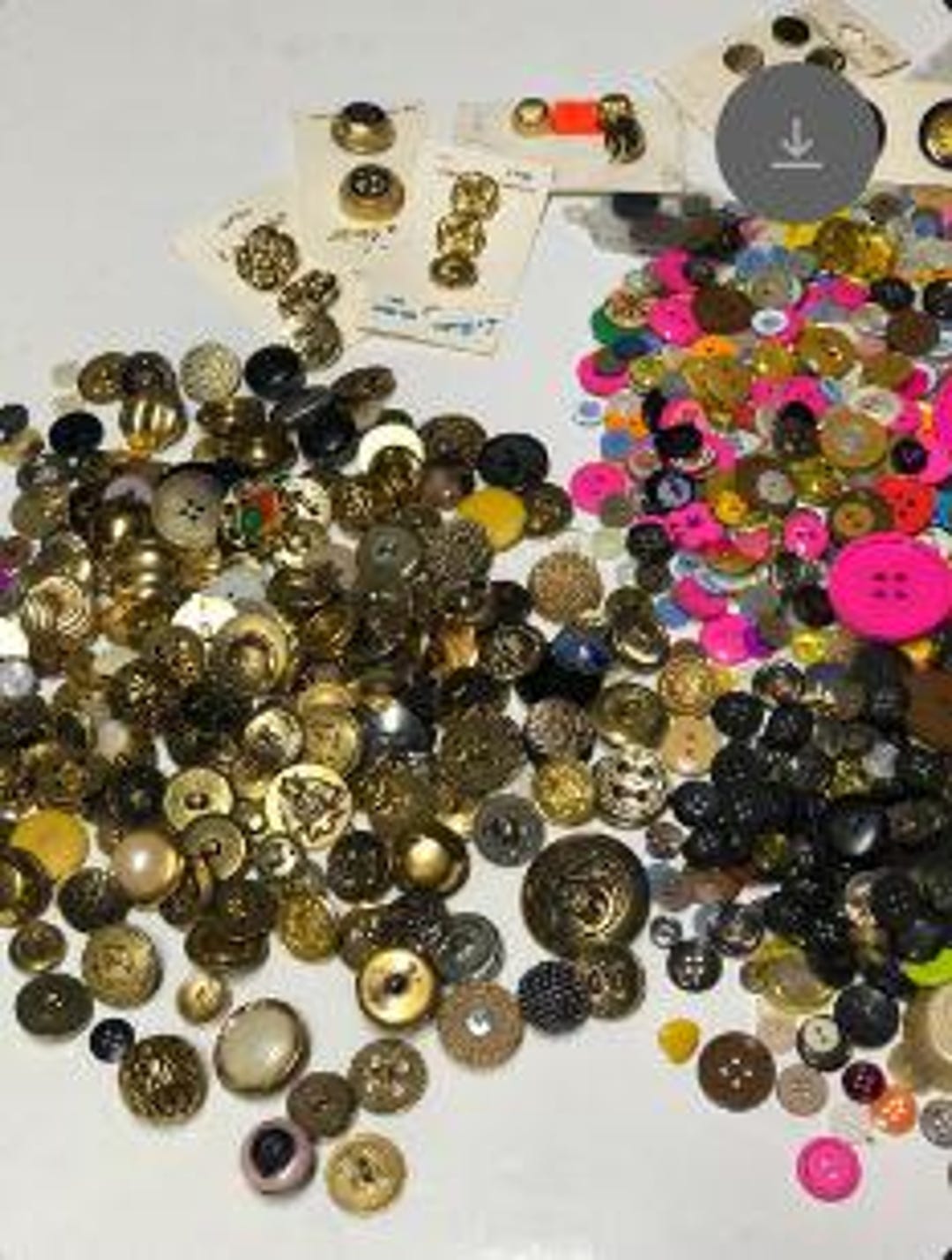 1000 BUTTONS (200 Metal + 800 Plastic) 1.5 Pounds ASSORTED Colors and ...