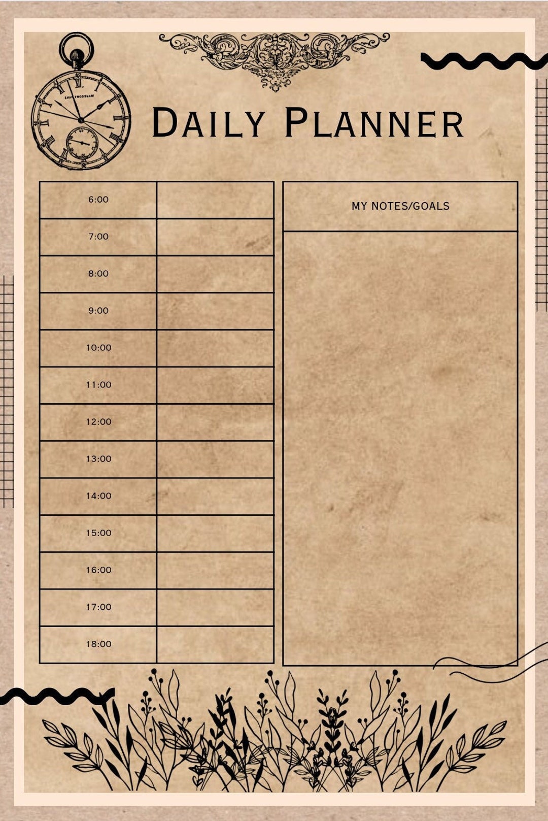 Printable Planner - Vintage Style - Etsy