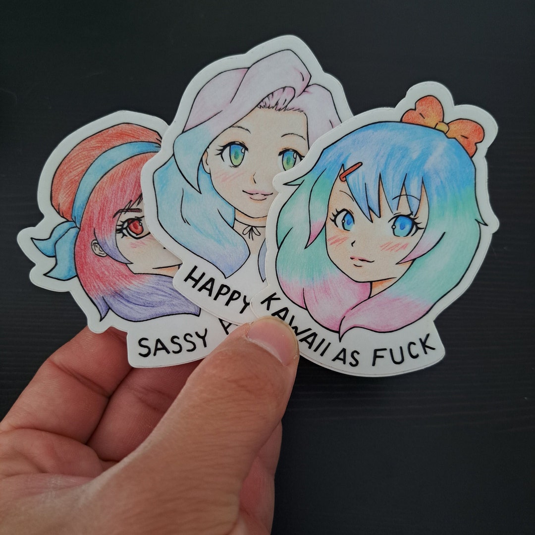 KAWAII SASSY HAPPY Sticker Set - Etsy