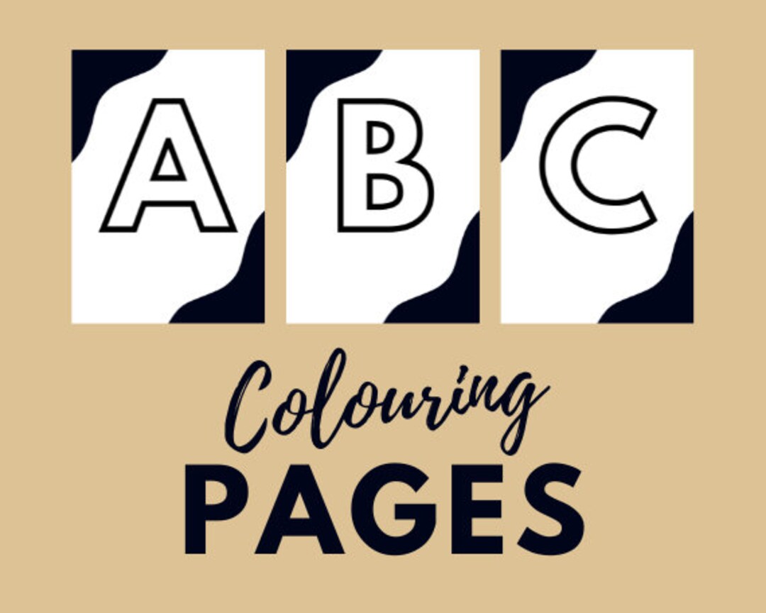 A-Z Letters Digital Printable Colouring Pages (A4). Navy Design. Adult ...