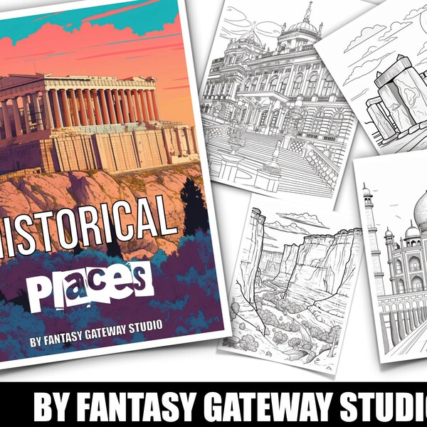 Famous Places Coloring Book - Etsy
