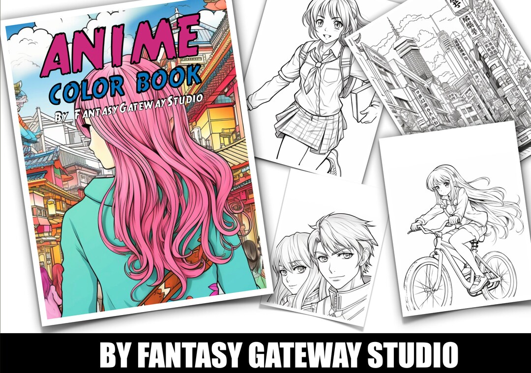 126 ANIME Coloring Pages, Printable Book for Adults, Kids Instant ...