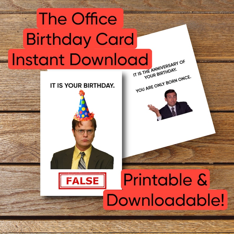 The Office Birthday Card Printable - Etsy