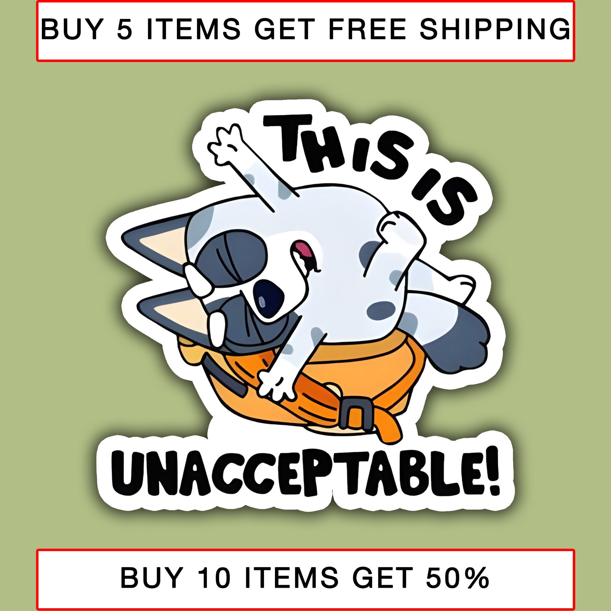 Bluey Stickers This is Unacceptable Stickers Bluey Bingo - Etsy