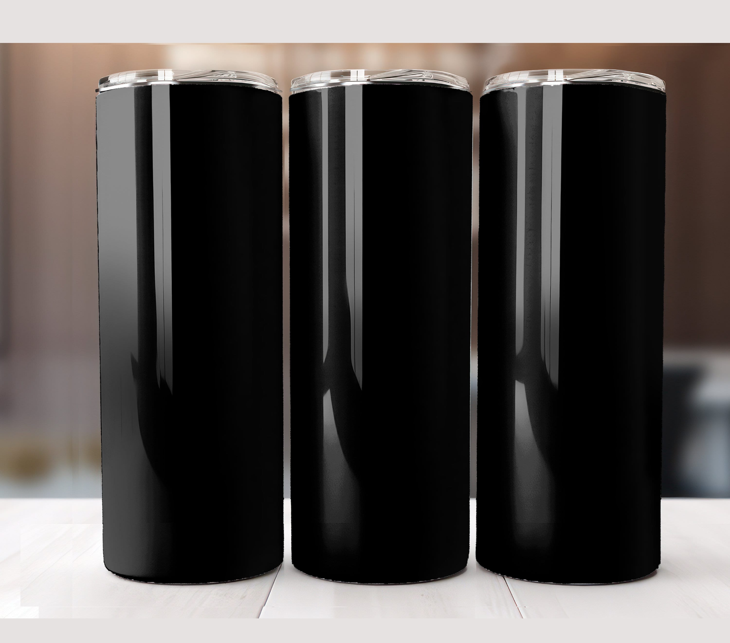 Solid Black Color Tumbler Sublimation Design, Black Color Tumbler Png ...