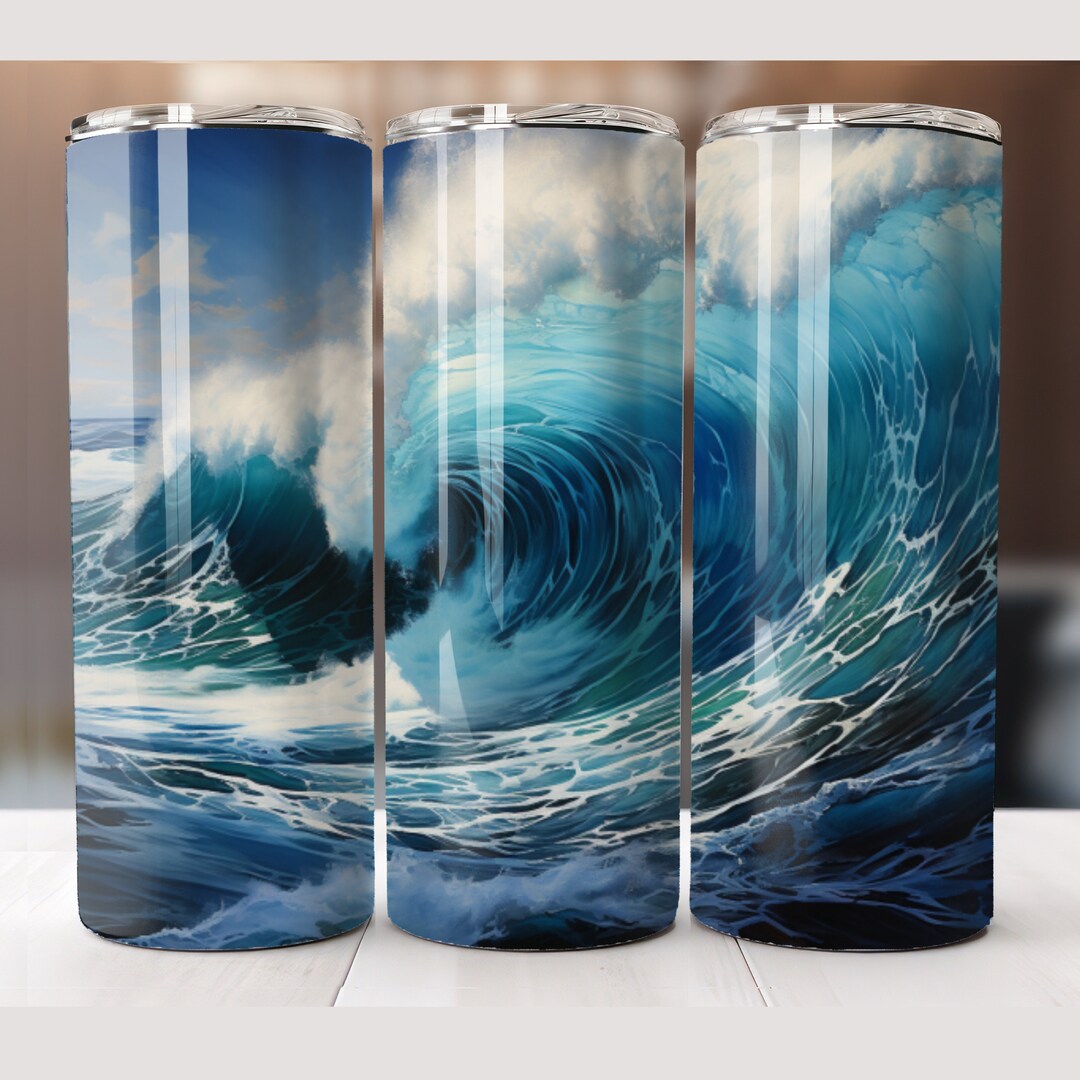 Beach Ocean Tumbler Wrap 20 Oz Beach Tumbler Wrap, Surfer Tumbler Beach ...