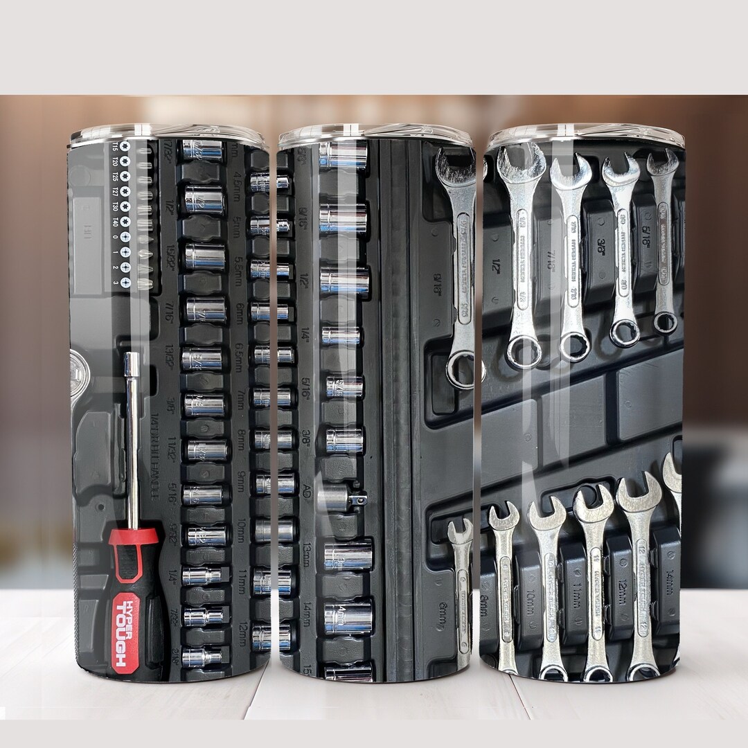 Metal Mechanics Tool Set Tumbler Wrap for Man Cup Straight Wrap Design ...