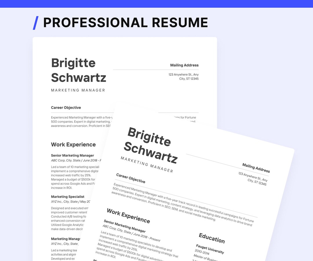 Executive Resume Template CANVA Teacher Minimalist Resume Template ...