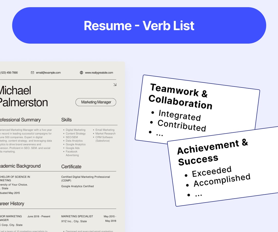 Canva Resume Template ATS Friendly Marketing Resume Template Aesthetic ...