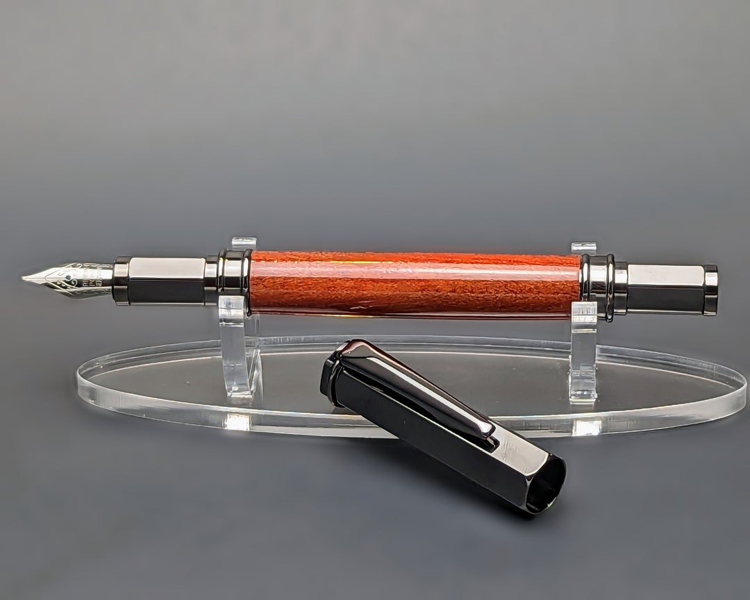 Exotic Wood Fountain Pen Redheart Pen With Gun Metal Plating and ...