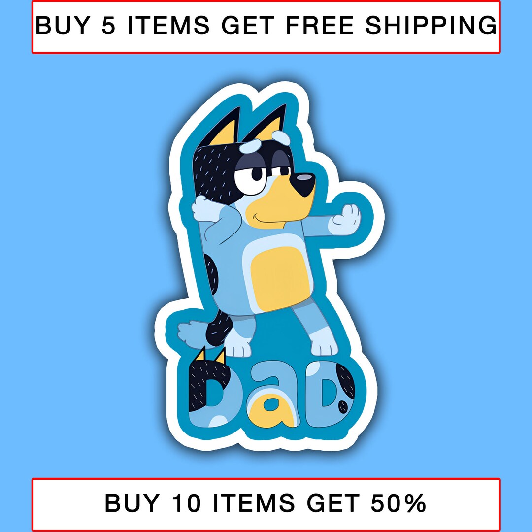 Bluey Dad Stickers Bluey Bingo Family Stickers Laptop - Etsy